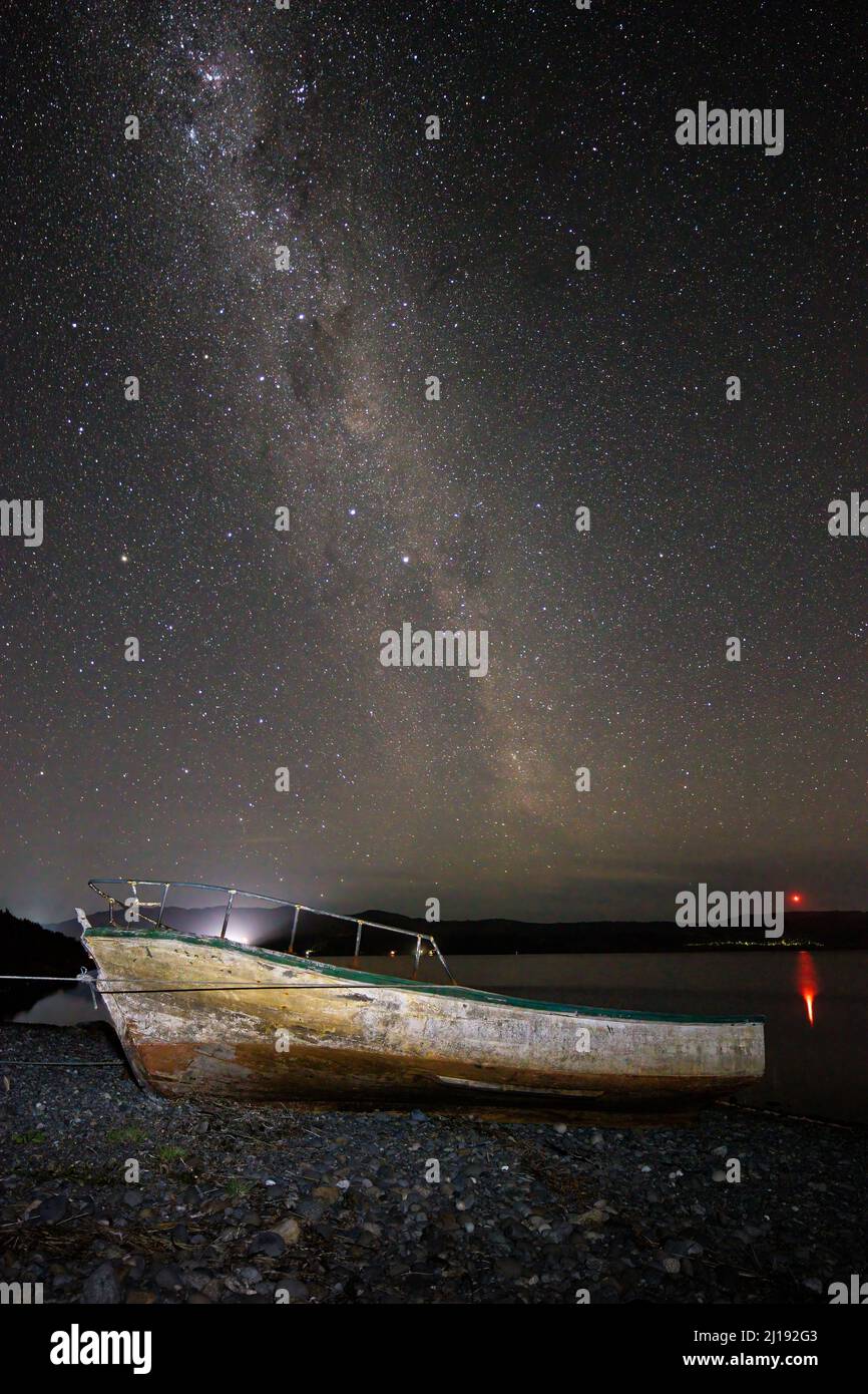 Blue boat under the stars hi-res stock photography and images - Alamy