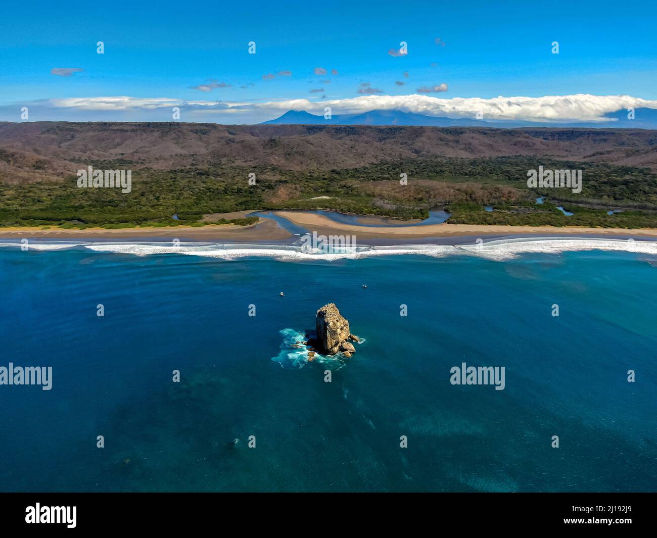 Beautiful aerial view of a sunset in Naranjo Beach - Witch Rock Costa ...