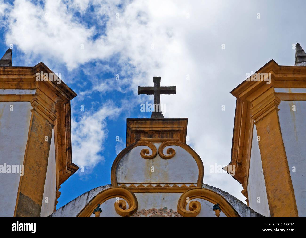 Cross on top of baroque church, Ouro Preto, Brazil Stock Photo - Alamy