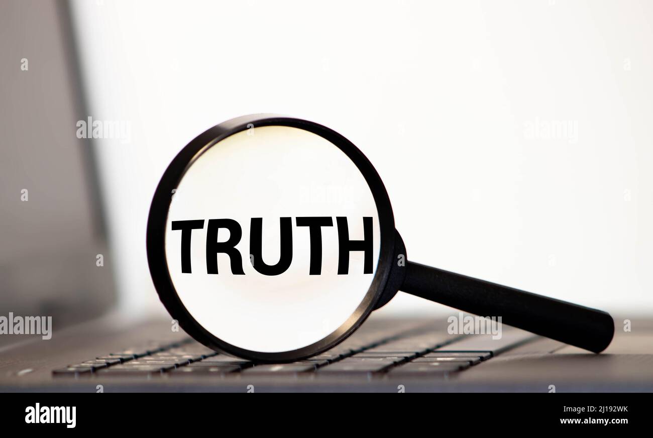 Truth word with magnifying glass hi-res stock photography and images ...
