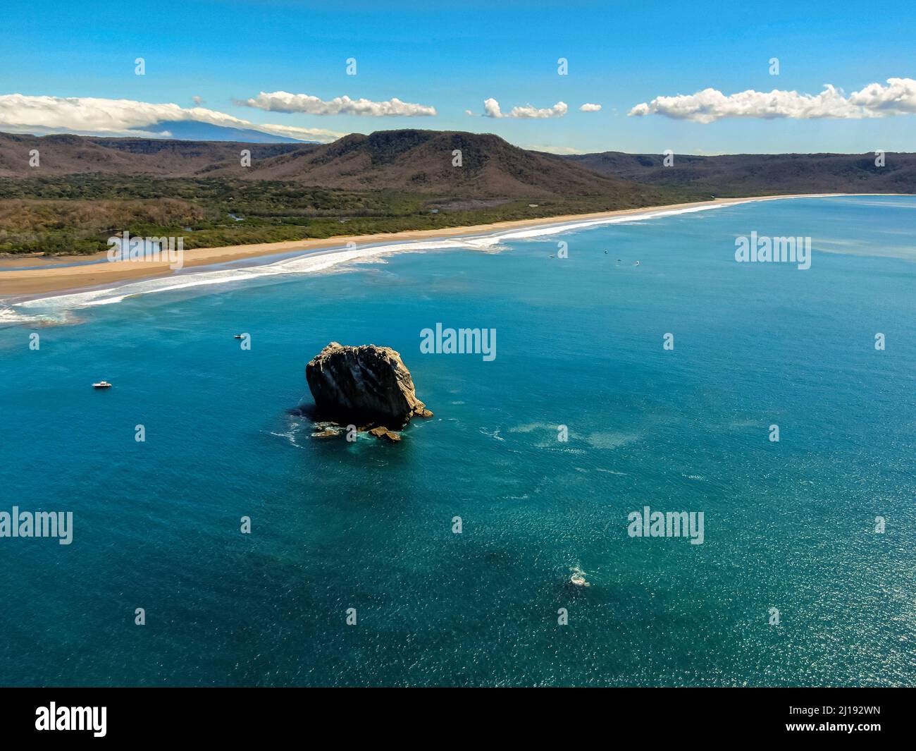 Beautiful aerial view of a sunset in Naranjo Beach - Witch Rock Costa ...