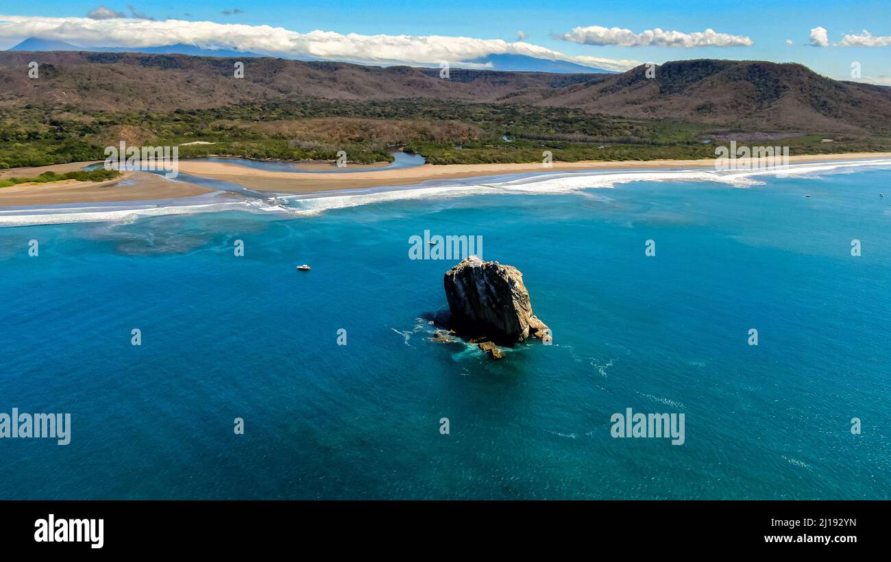 Beautiful aerial view of a sunset in Naranjo Beach - Witch Rock Costa ...