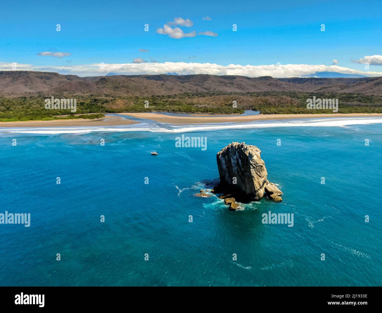 Beautiful aerial view of a sunset in Naranjo Beach - Witch Rock Costa ...