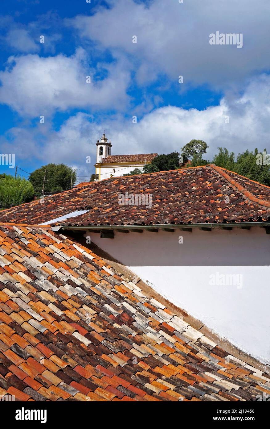 Roof and baroque church in Ouro Preto, Brazil Stock Photo - Alamy