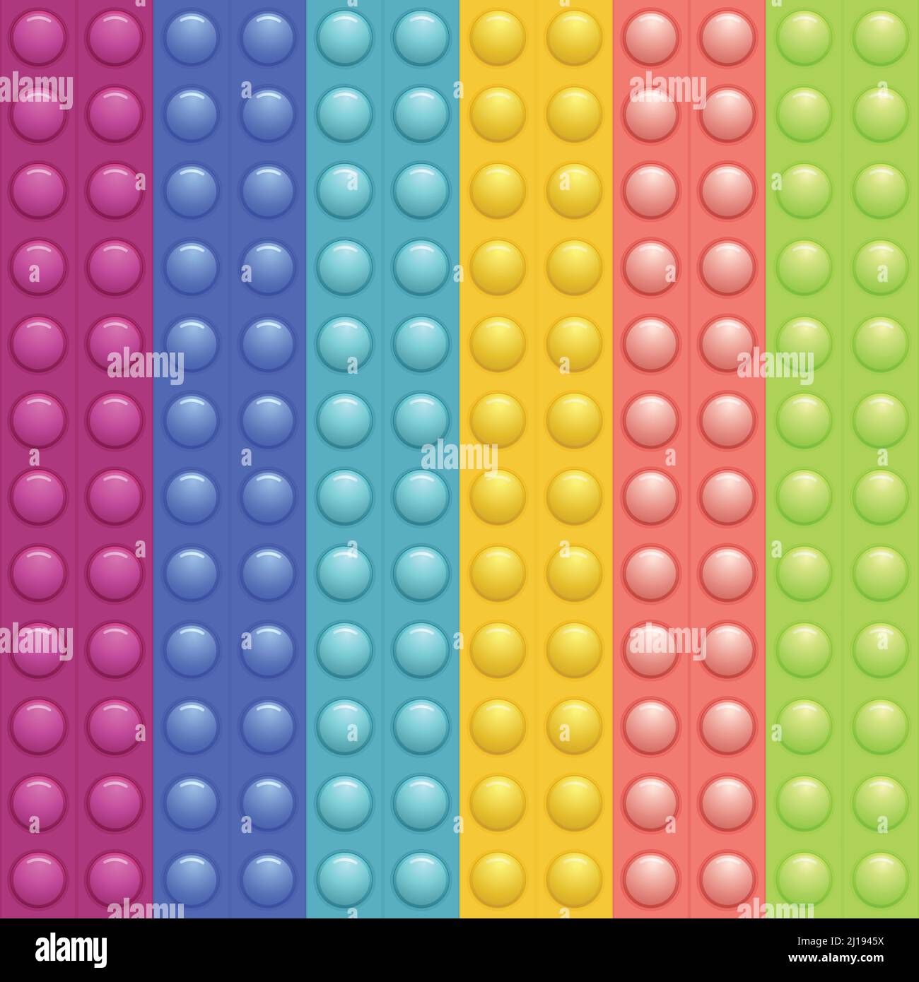 Seamless pattern with trendy game pop it, simple dimple. Rainbow fidget ...