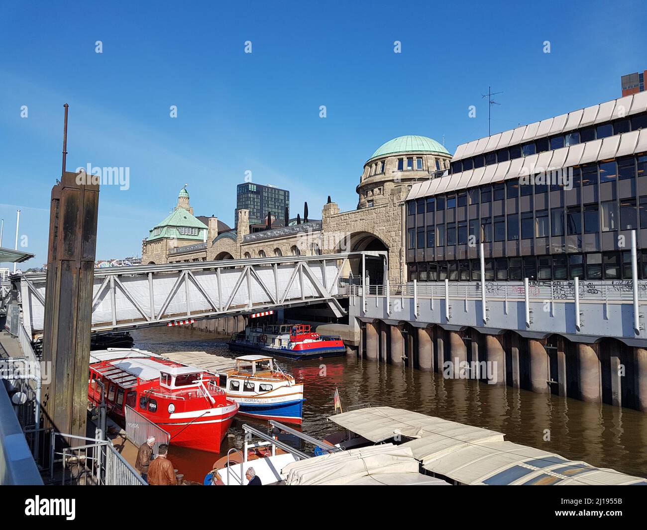 The landing stages at Hamburg port in Germany Stock Photo - Alamy