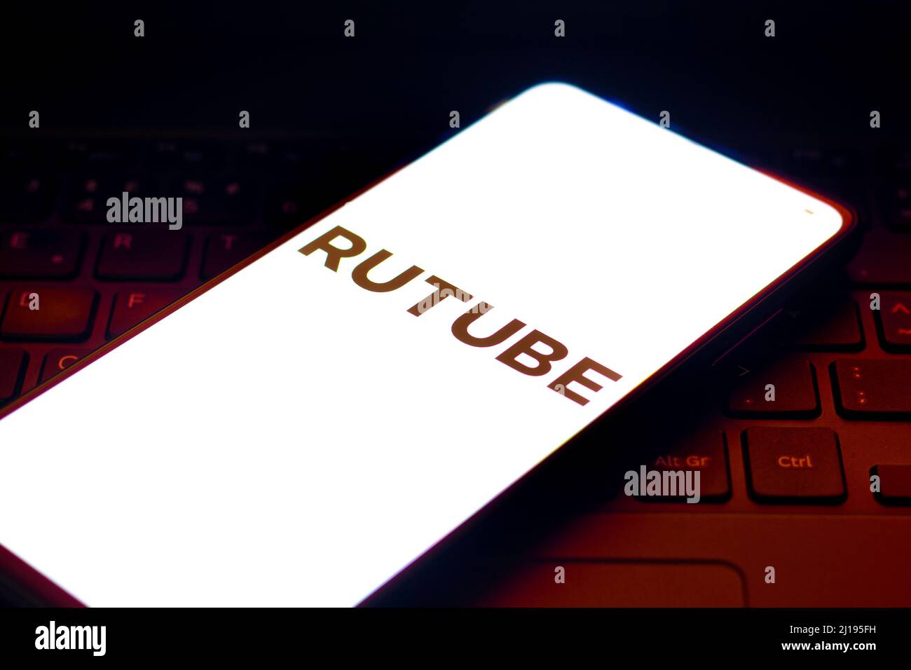 Brazil. 23rd Mar, 2022. In this photo illustration the RUTUBE logo seen ...