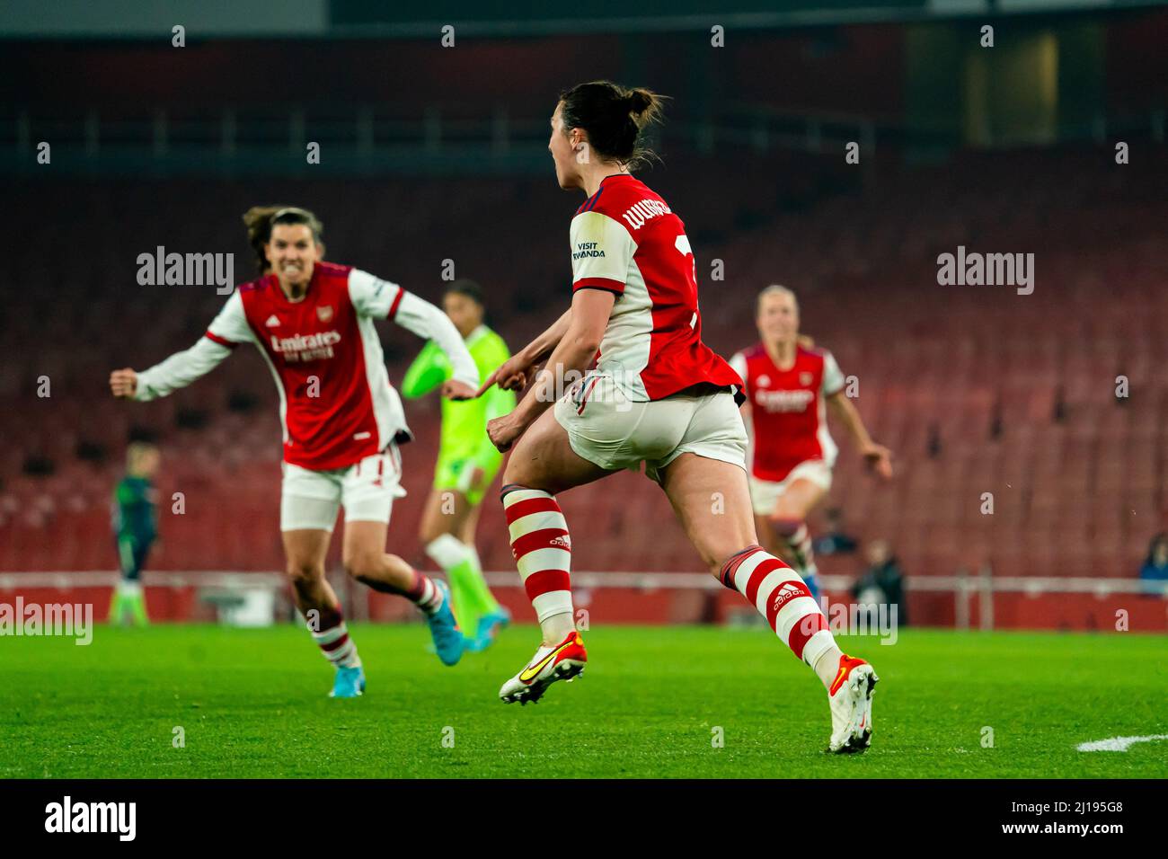 London, UK. 23rd Mar, 2022. Lotte Wubben-Moy (3 Arsenal) celebrates ...