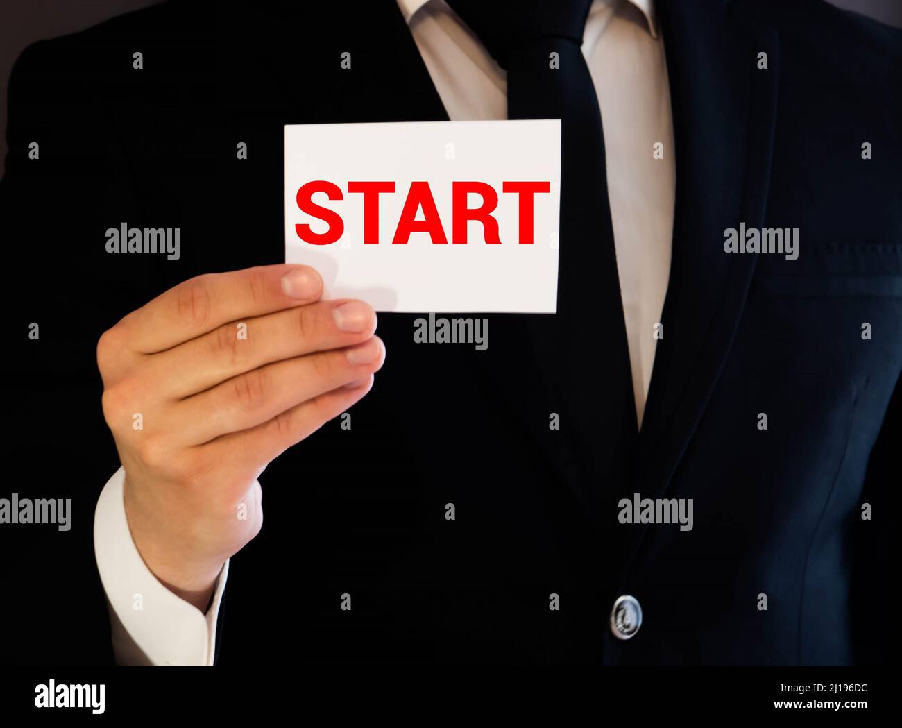 Start. Girl student holds notebook with word start, beginning of ...