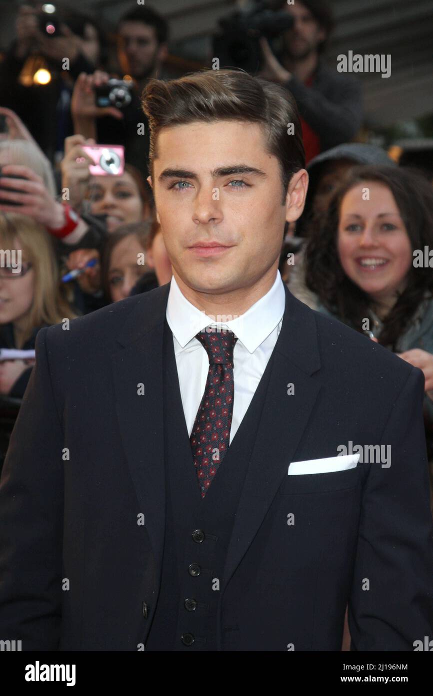London, UK. Zac Efron at the European Premiere of The Lucky One - red ...