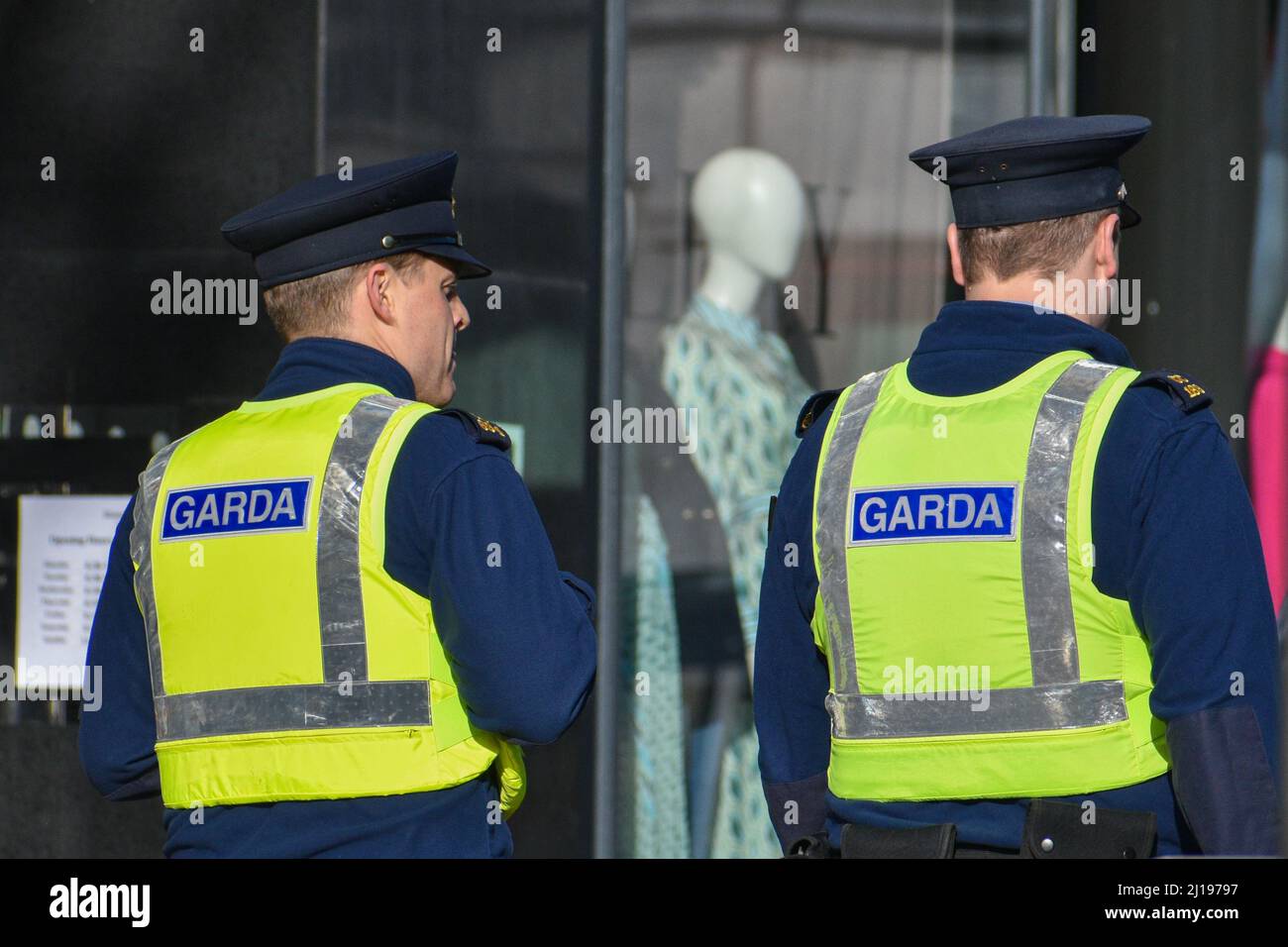 Garda Síochána patrolling streets in Cork city. Ireland Stock Photo - Alamy