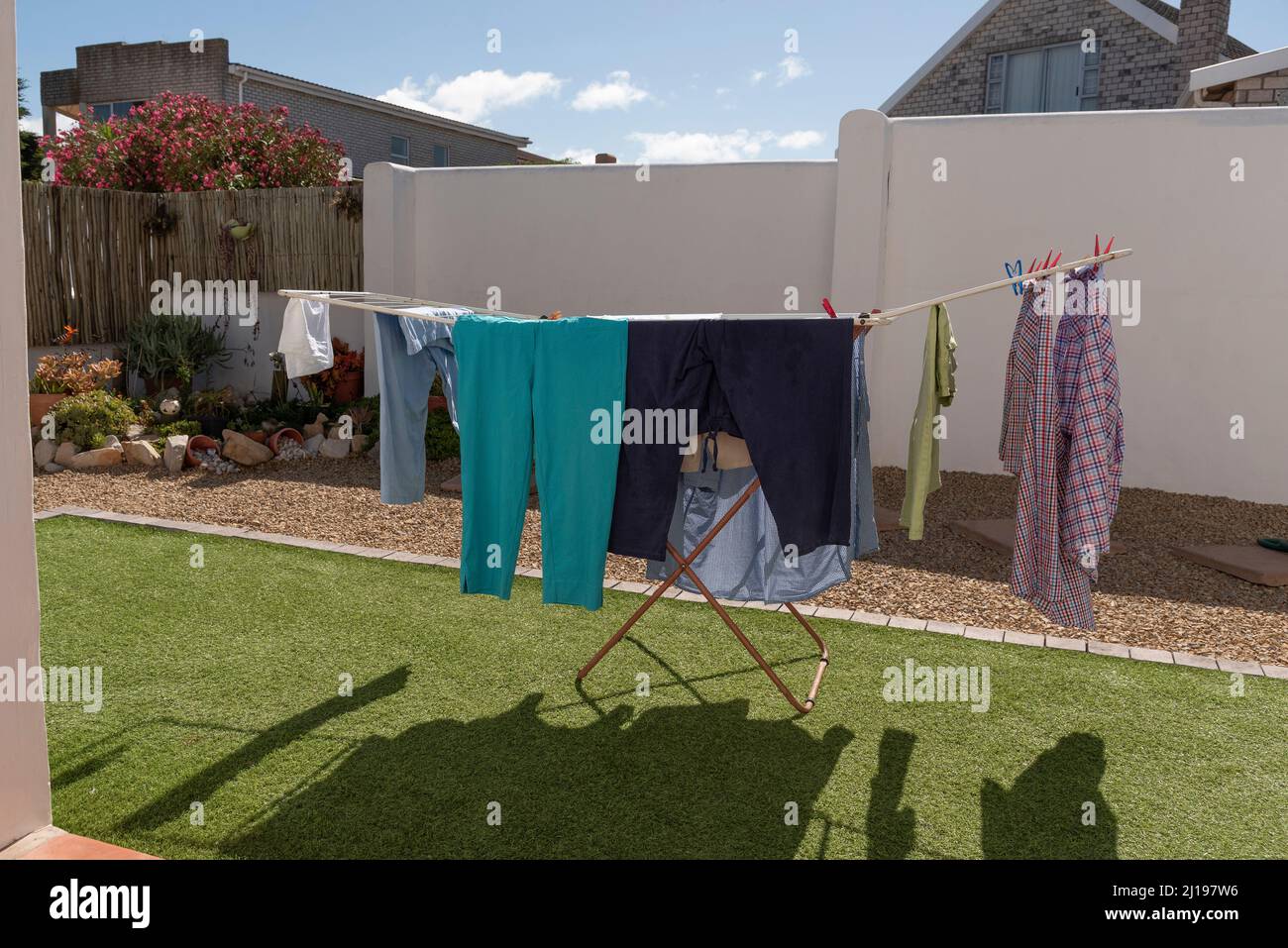 South Africa. 2022. Washing drying in a garden Stock Photo - Alamy