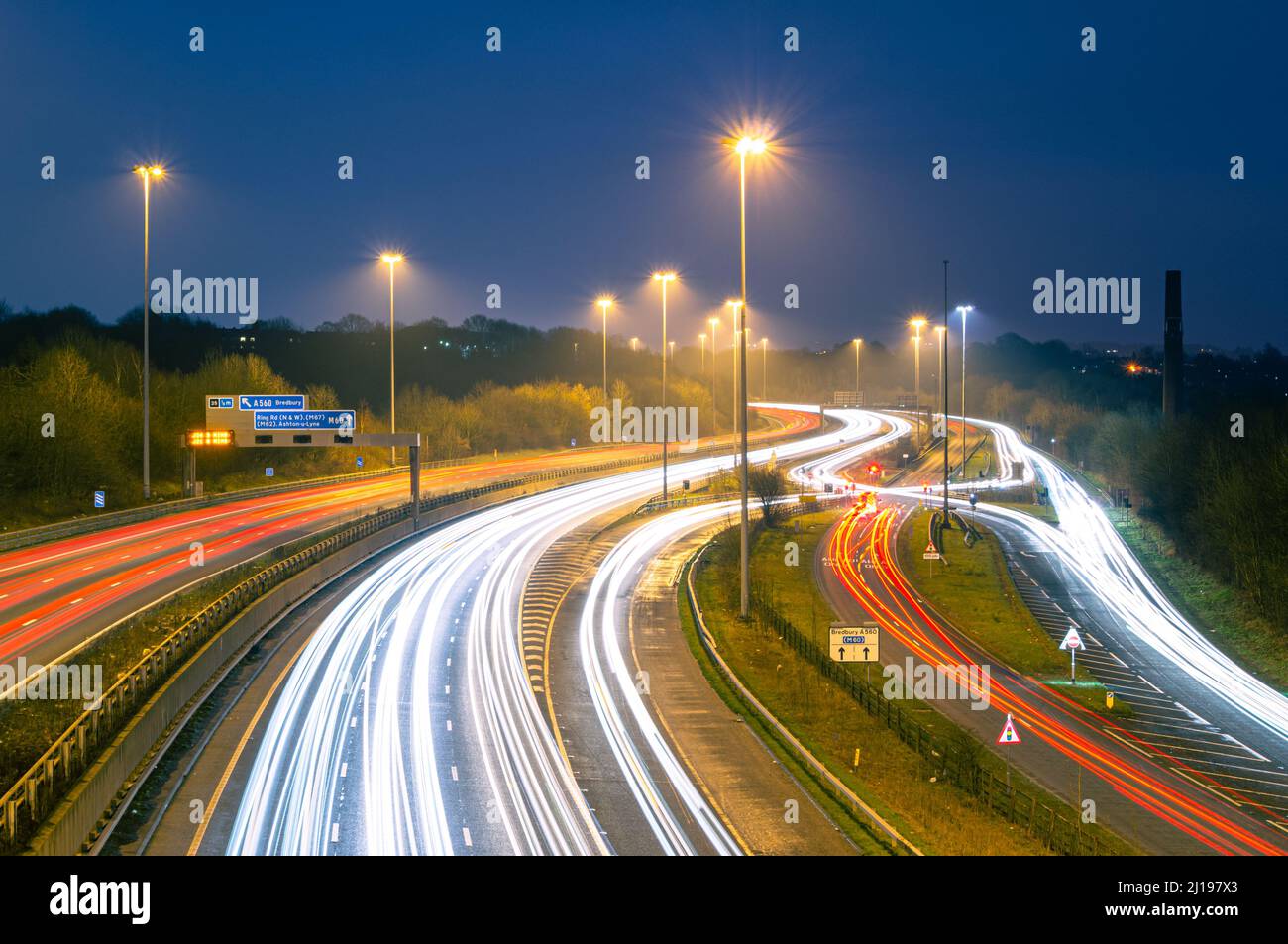 The Bredbury Scissors, Lower Bredbury Interchange, Junction 26 of the ...