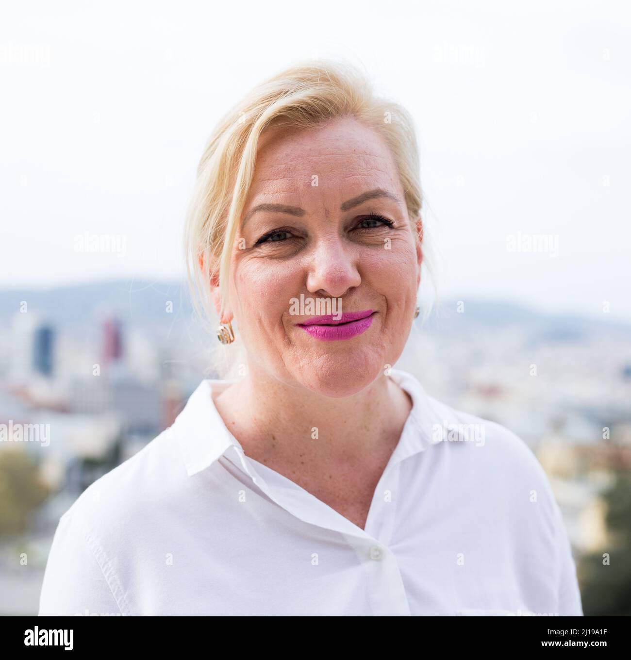 Smiling russian woman tourist hi-res stock photography and images - Alamy