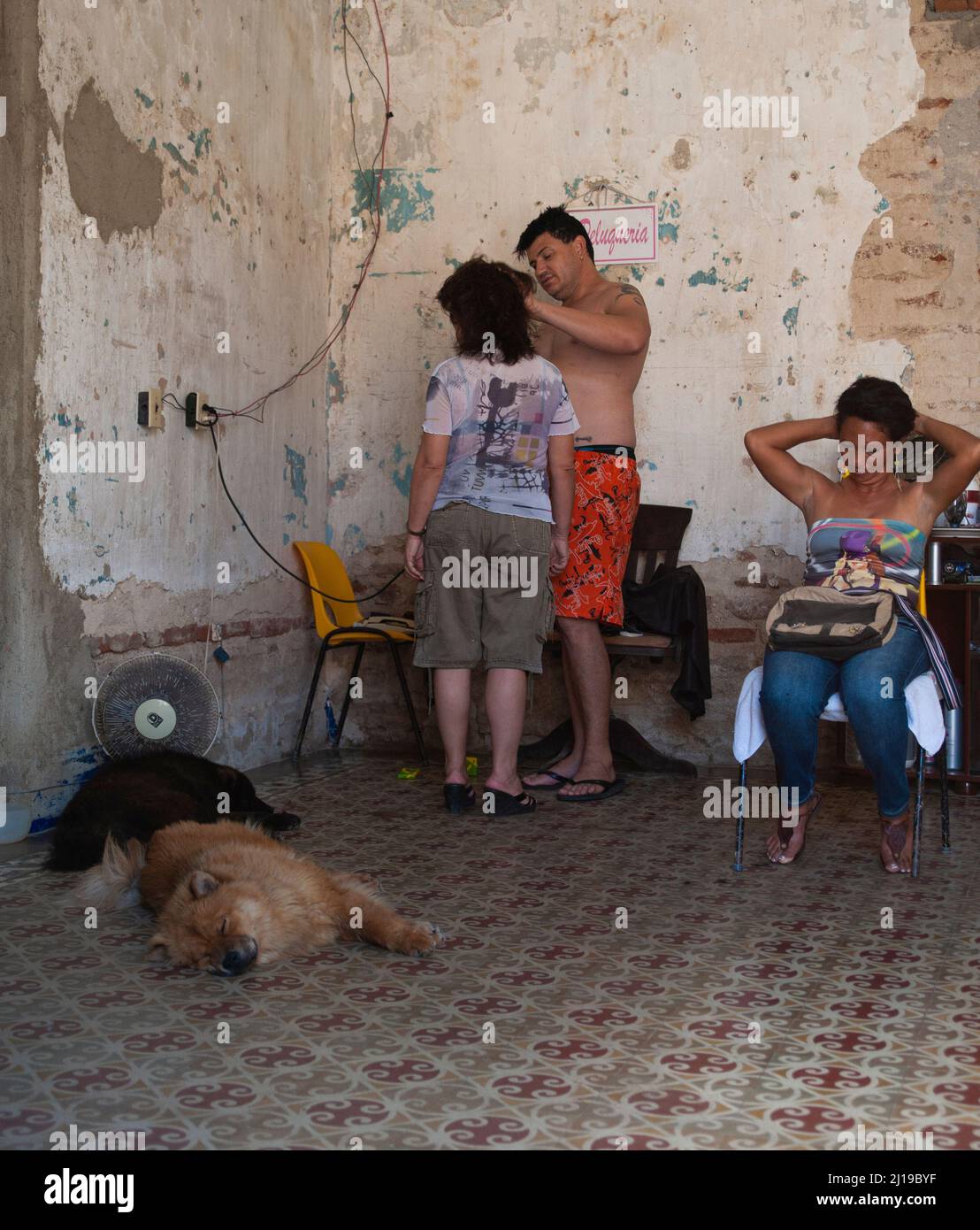 Cuban women at a hair salon in Camagüey, Cuba get hair done at a hair ...