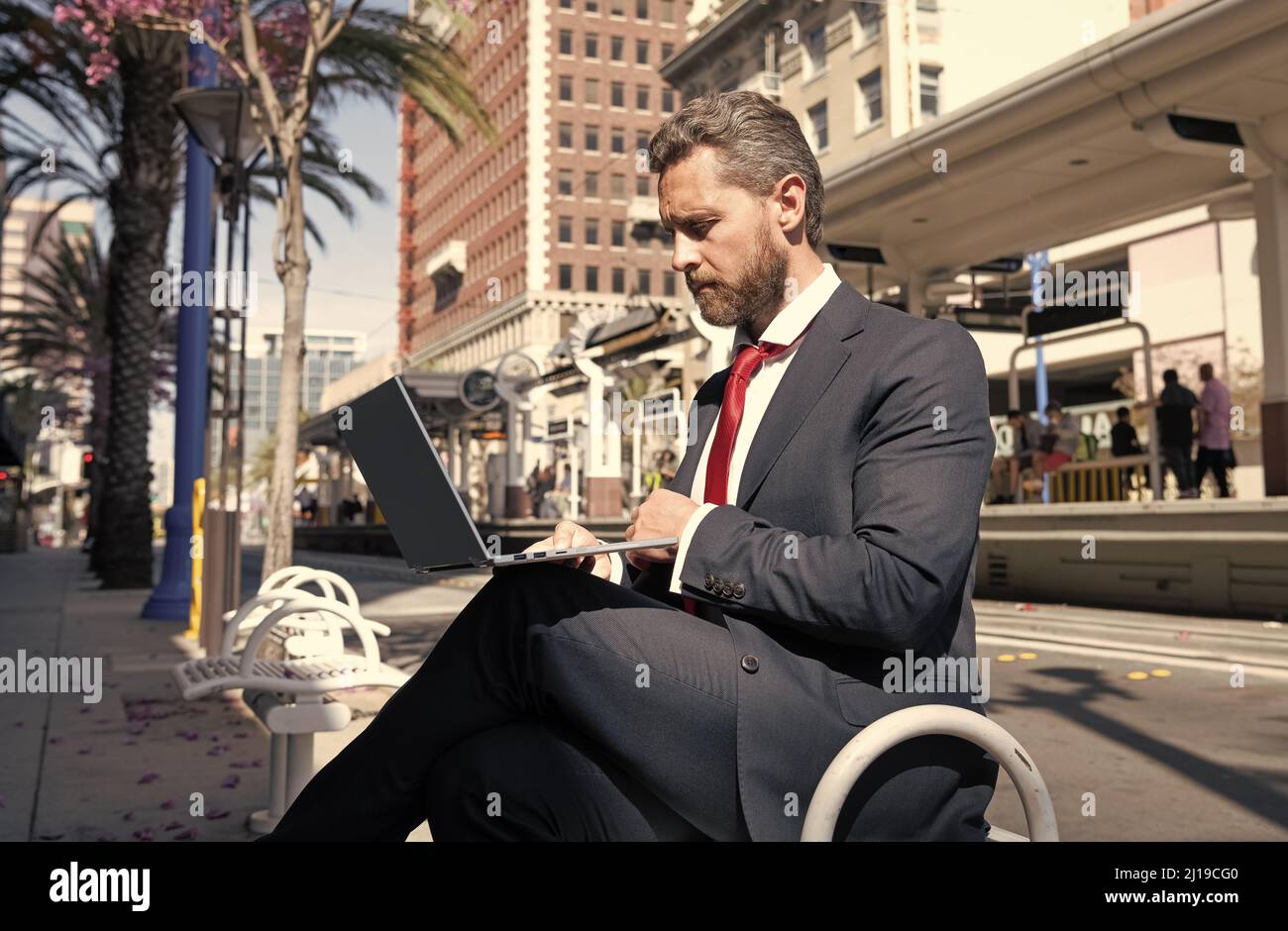 programmer man use pc. entrepreneur or manager. agile business Stock Photo - Alamy