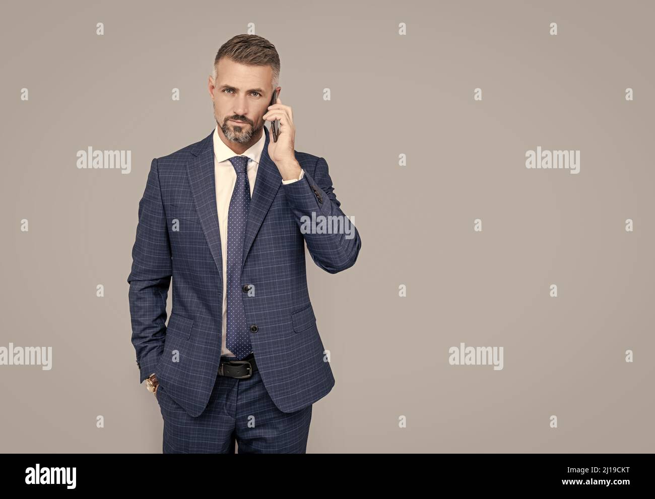 communication. businessman speak on smartphone. man boss has ...