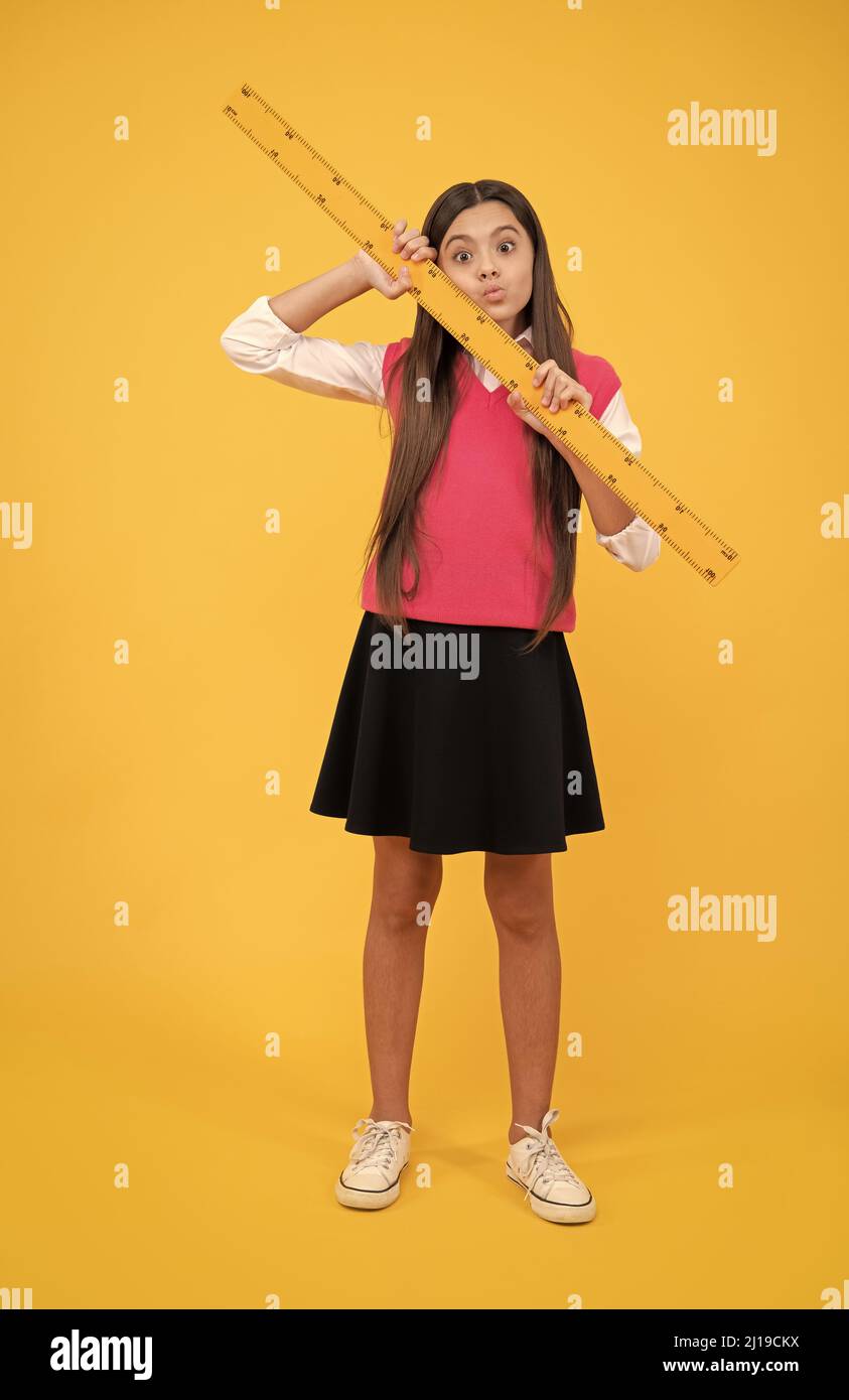 School ruler girl hi-res stock photography and images - Alamy