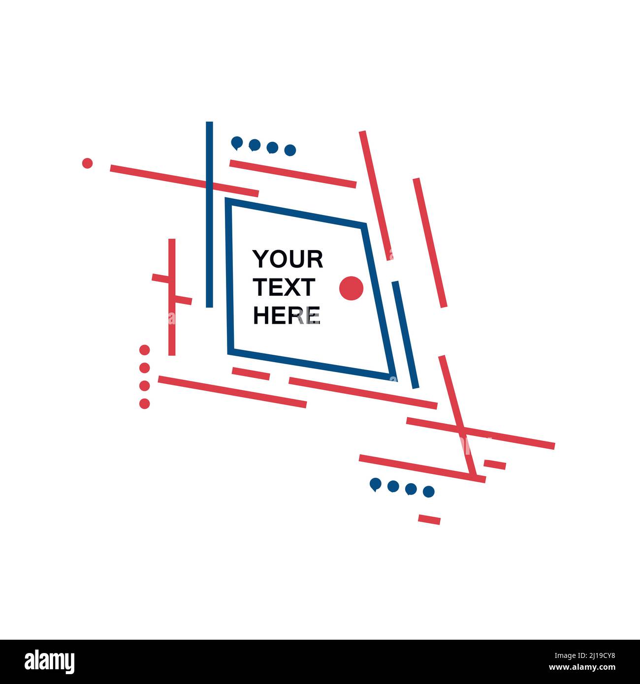 Vector poster design with red and blue lines and shapes. Abstract ...