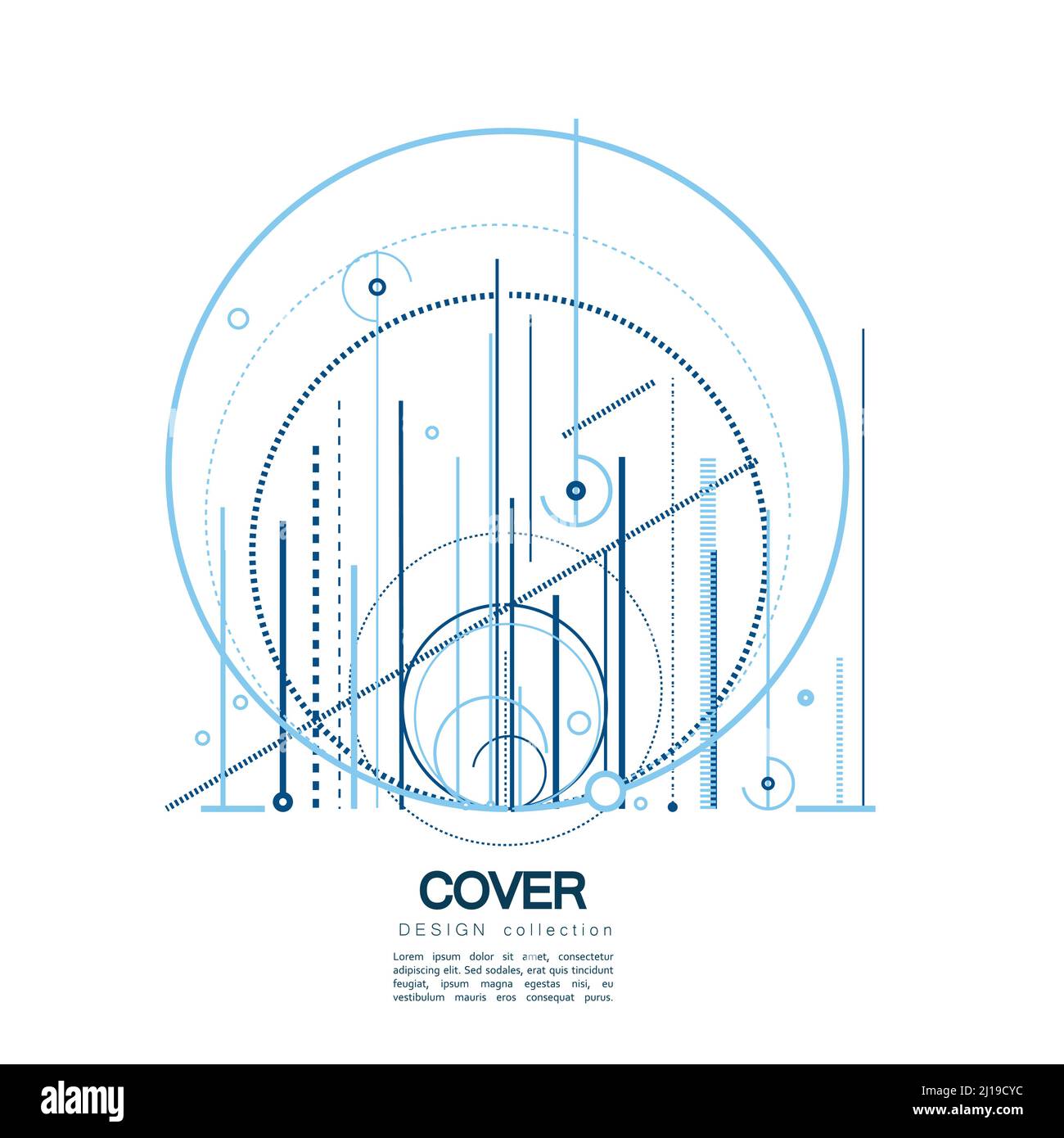 Geometry abstract pattern with connected lines and circles. Vector ...