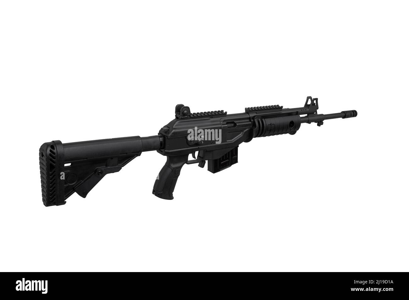 Soviet carbine in modern body kit isolate on a white background. Tuned ...