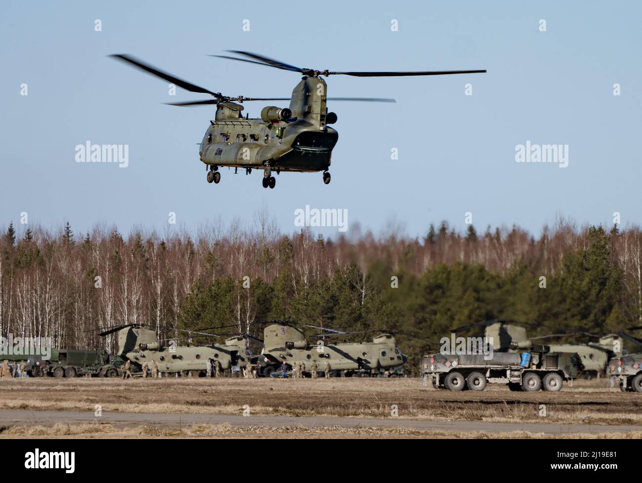 A CH-47 Chinook helicopter from the Aviation Task Force (ATF) of the ...