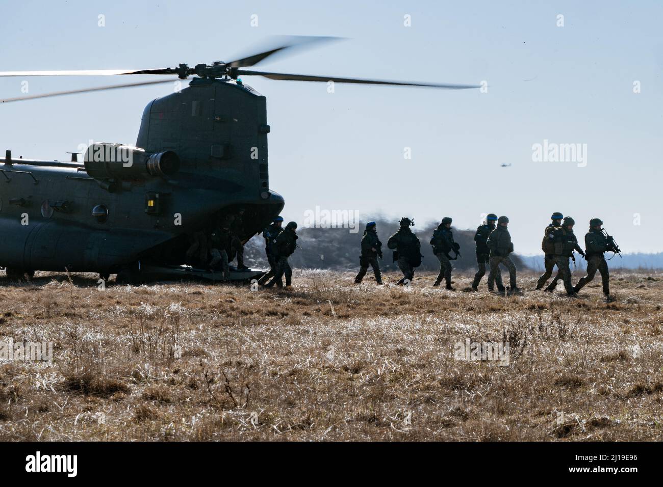 A CH-47 Chinook helicopter from the Aviation Task Force (ATF) of the ...