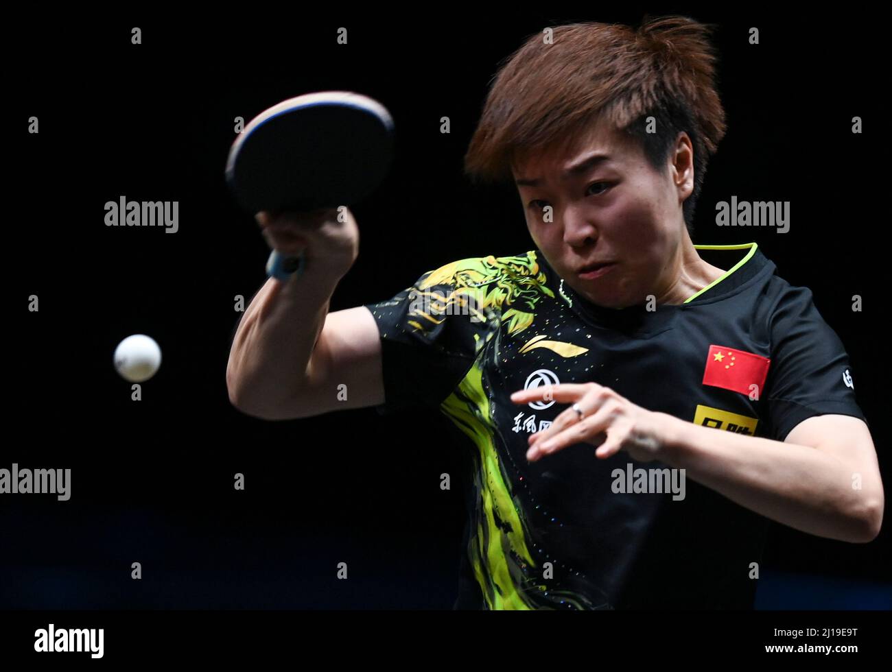Doha, Qatar. 23rd Mar, 2022. Zhang Rui of China competes during the ...