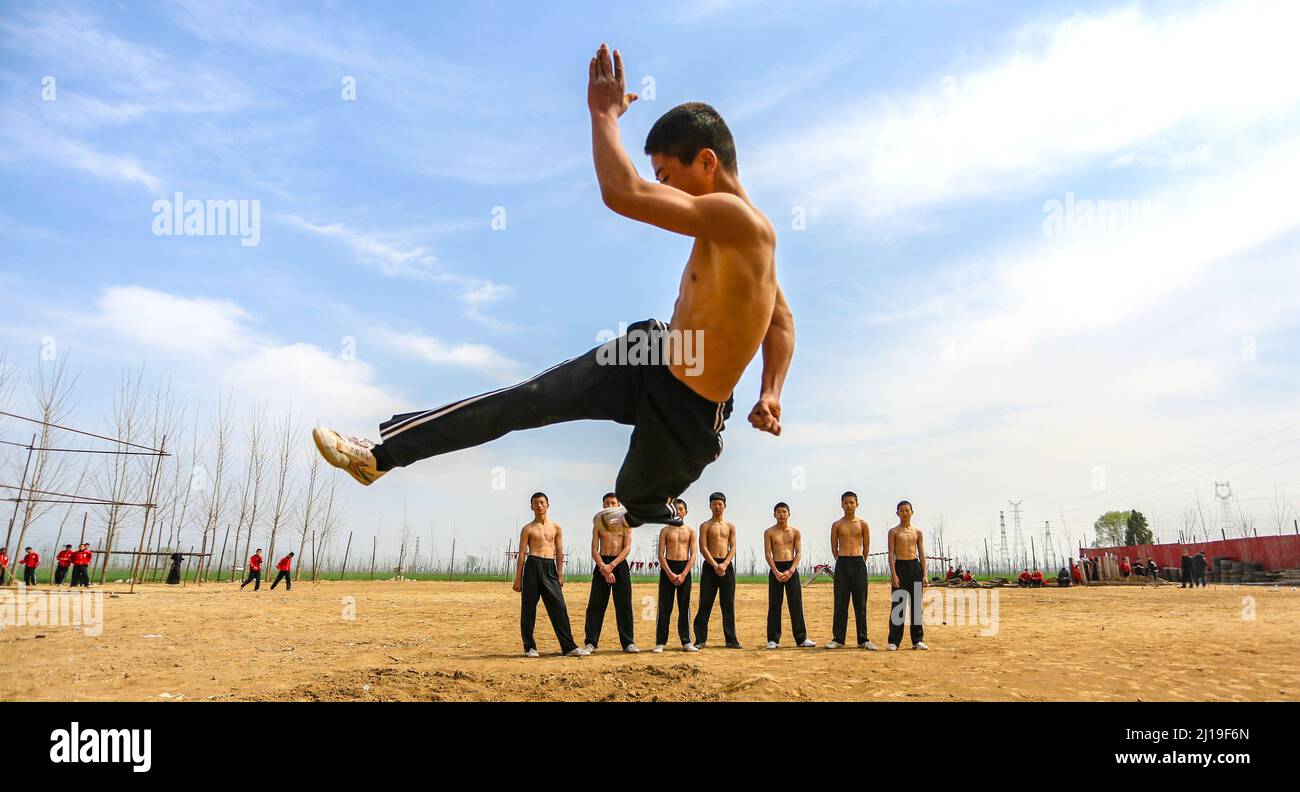 HANDAN, CHINA - MARCH 24, 2022 - Students train at the Plum Blossom ...