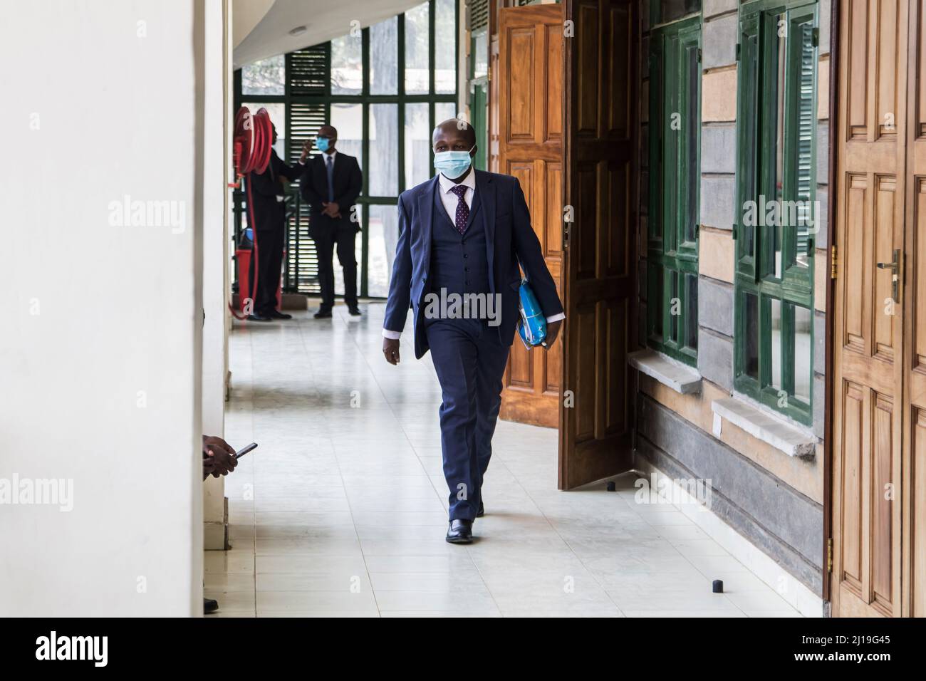 Lawyer Bernard Kipkoech Ngetich walks in court corridors during the ...