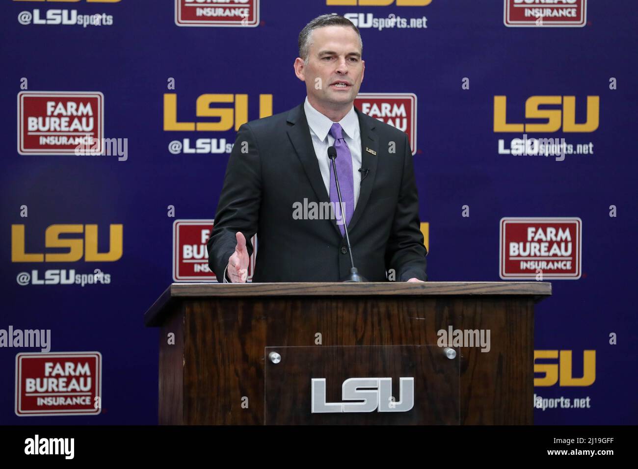 Baton Rouge, LA, USA. 23rd Mar, 2022. New LSU Head Basketball Coach ...