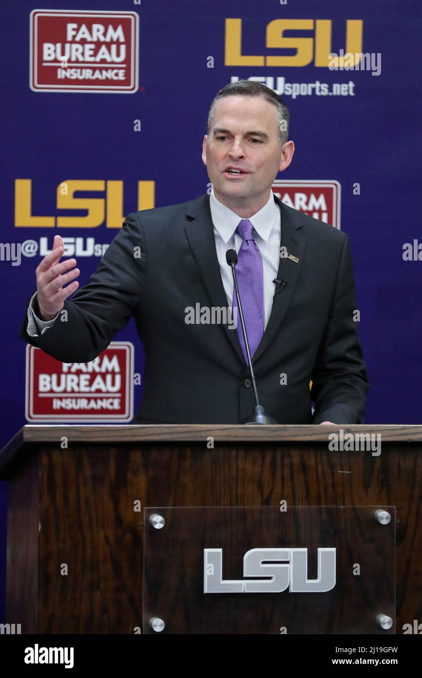 Baton Rouge, LA, USA. 23rd Mar, 2022. New LSU Head Basketball Coach ...