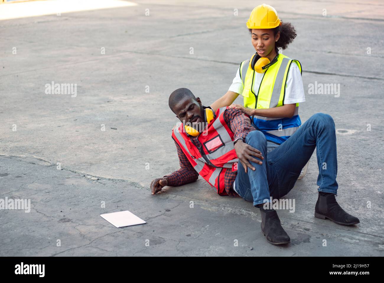 African-American male and female engineers injured the accident from ...