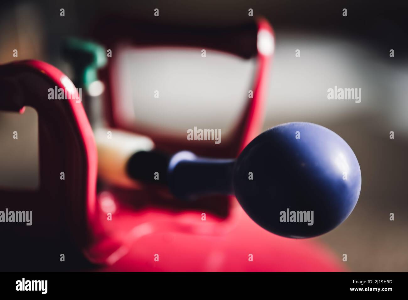 Selective focus on edge of an inflatable balloon attached to a helium ...