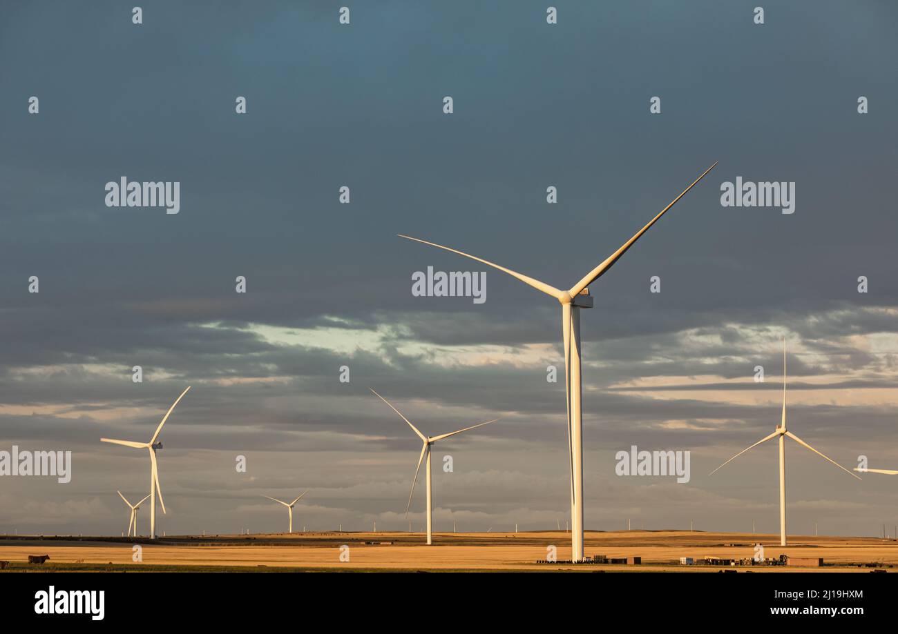Power of wind turbine generating electricity clean energy with cloud ...