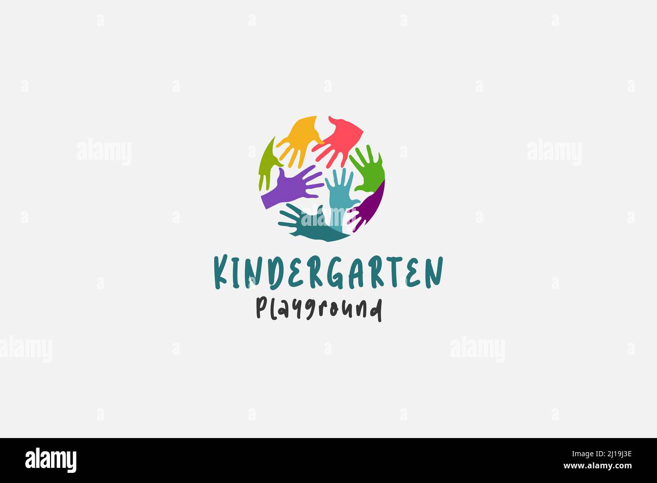 kids hand isolated circle for Modern kindergarten and playground logo ...