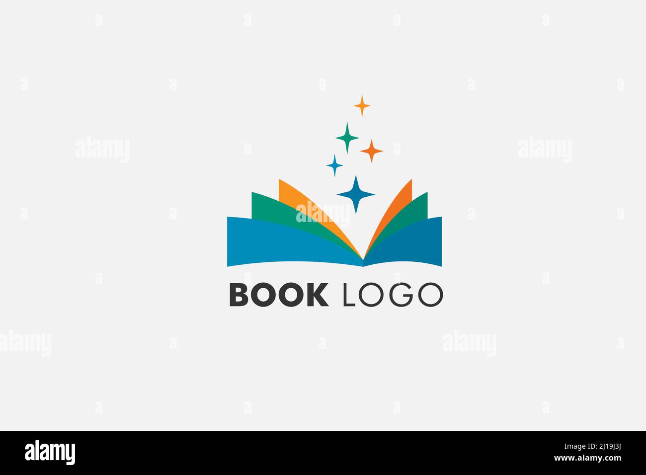 Open Book Logo with star Education Flat Vector logo Design Stock Vector ...