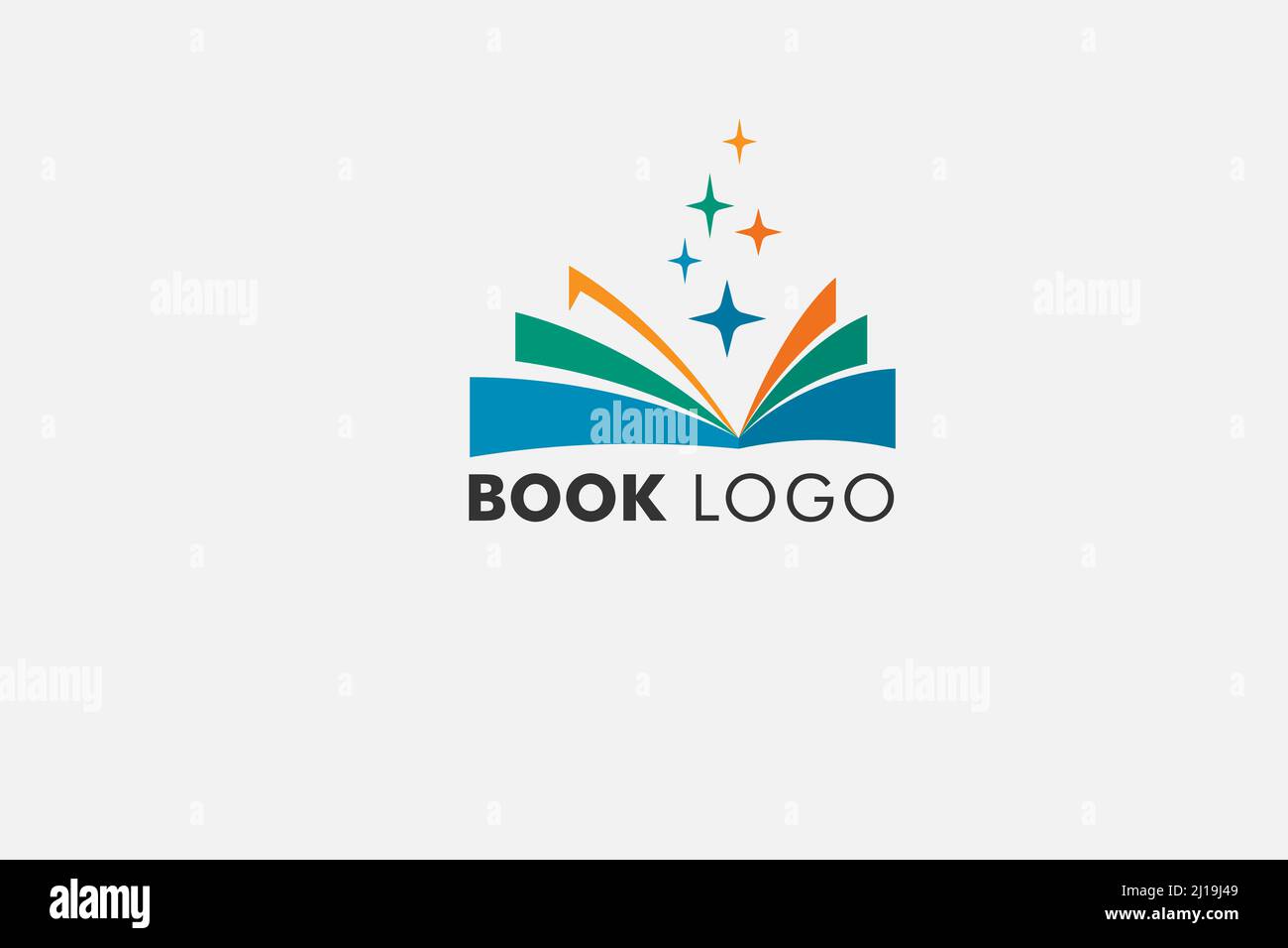 Open Book Logo Education Flat Vector logo Design with star Stock Vector ...