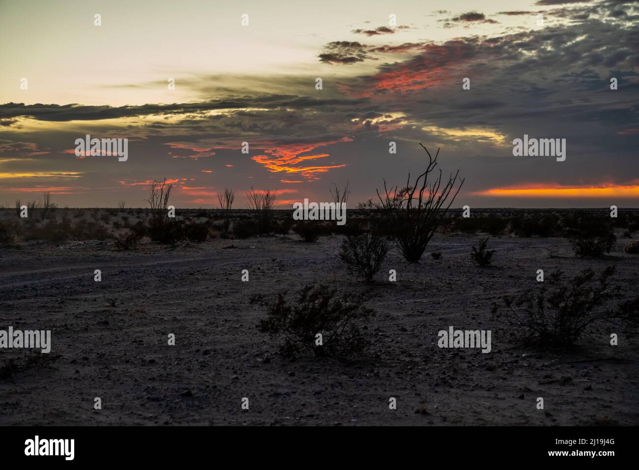 Dramatic vibrant sunset scenery in Yuma, Arizona Stock Photo - Alamy