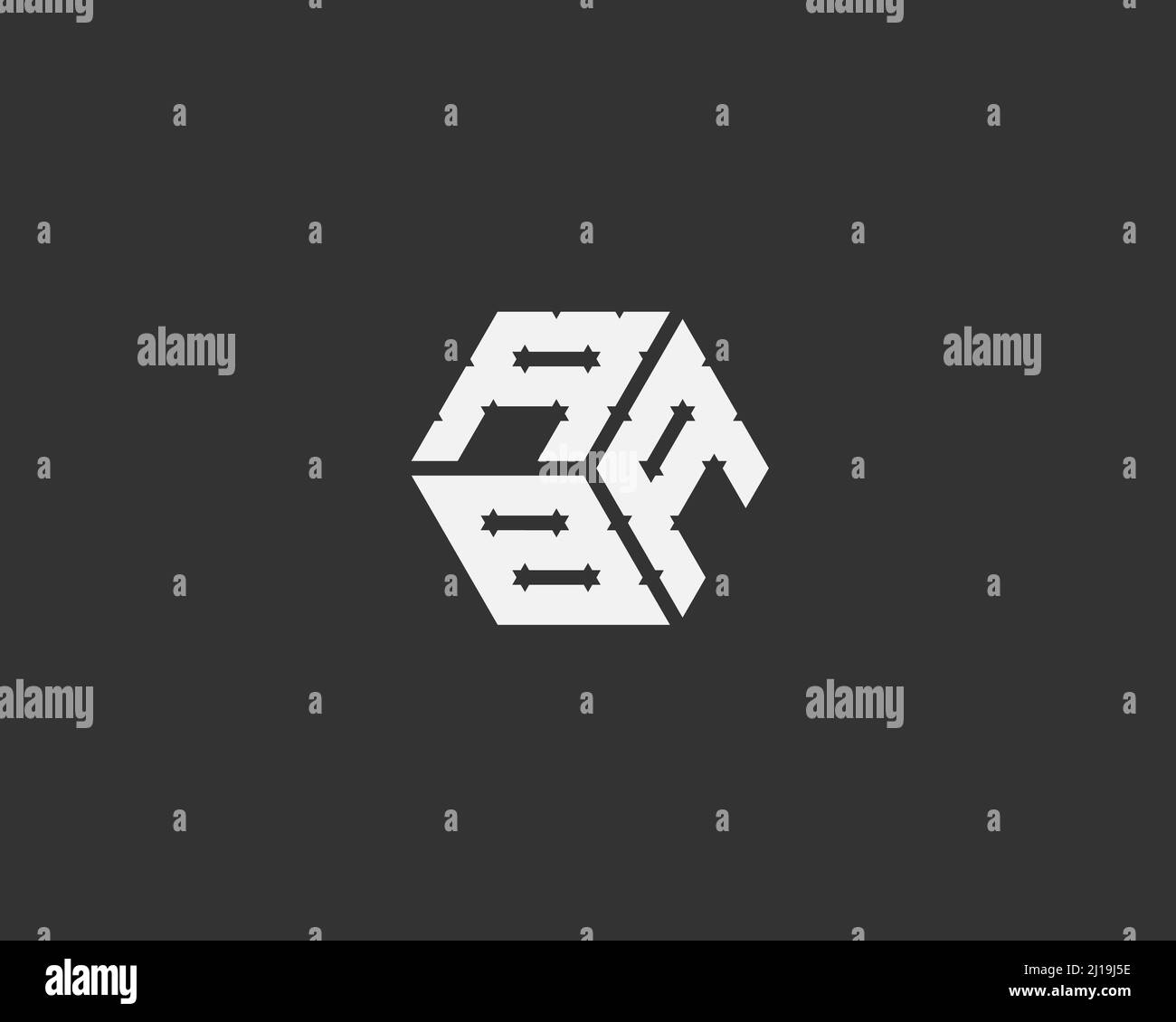 hexagonal geometric letter MSG vector logo design illustration Stock ...