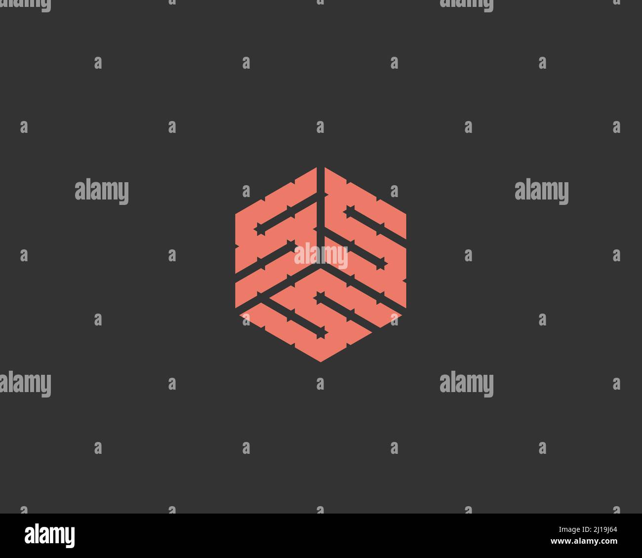 hexagonal geometric letter S S S vector logo design illustration Stock ...