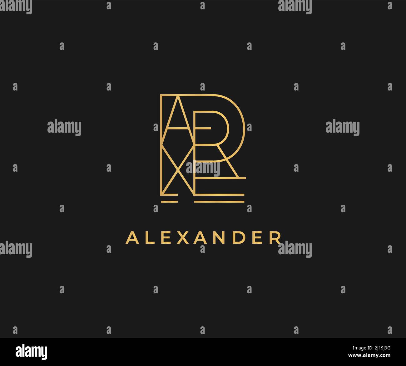Logo name alexander usable design for private vector image Stock Vector ...