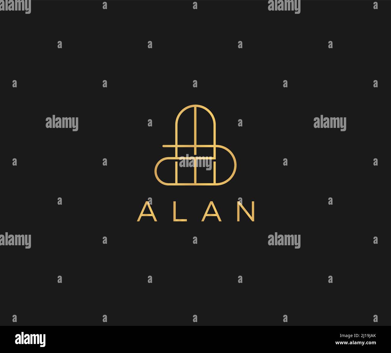 Logo name alan usable design for private vector image Stock Vector ...
