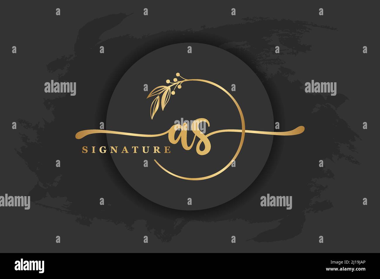 golden signature logo for initial letterLetter as. Handwriting vector ...