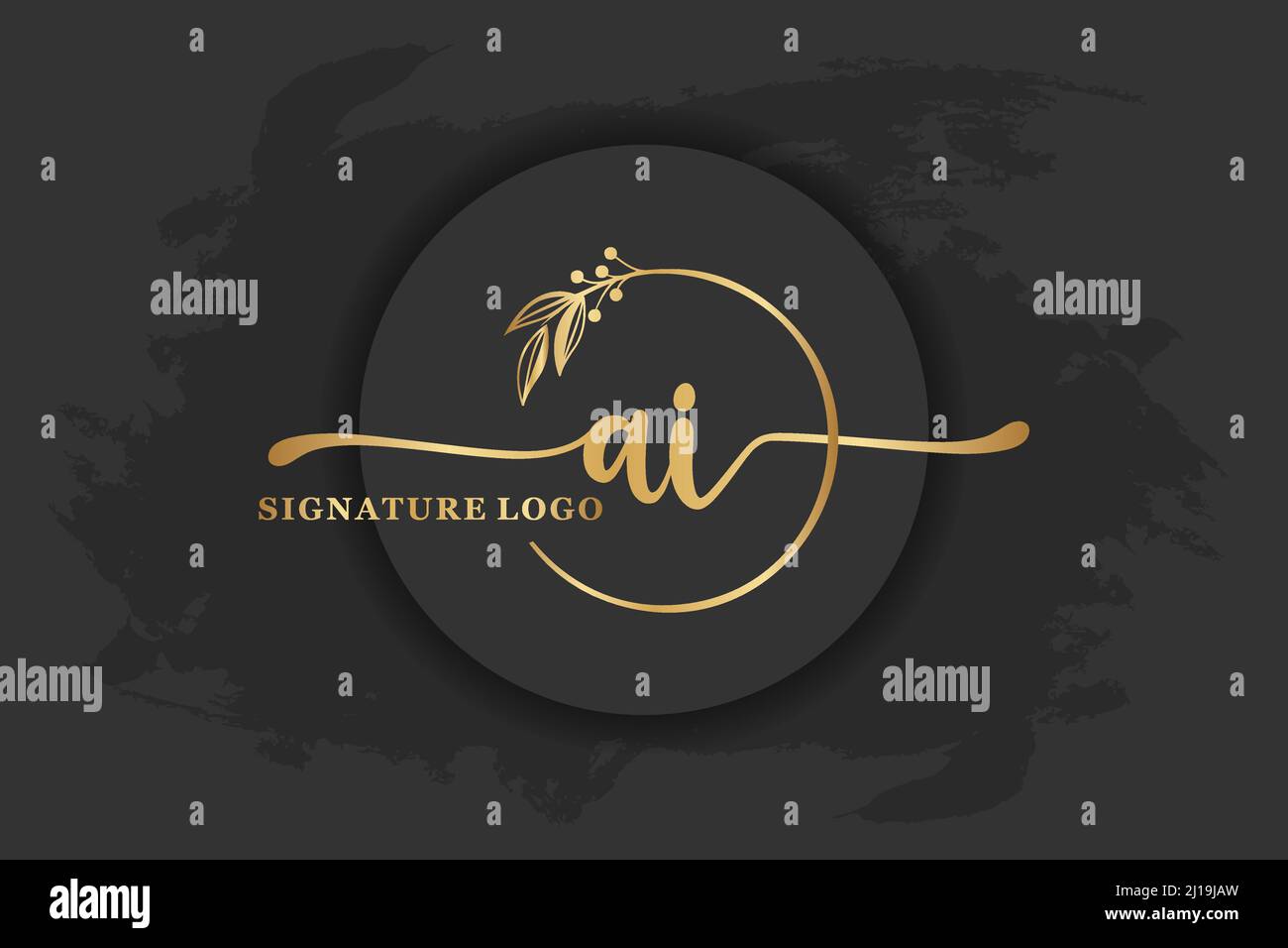 golden signature logo for initial letterLetter ai. Handwriting vector ...