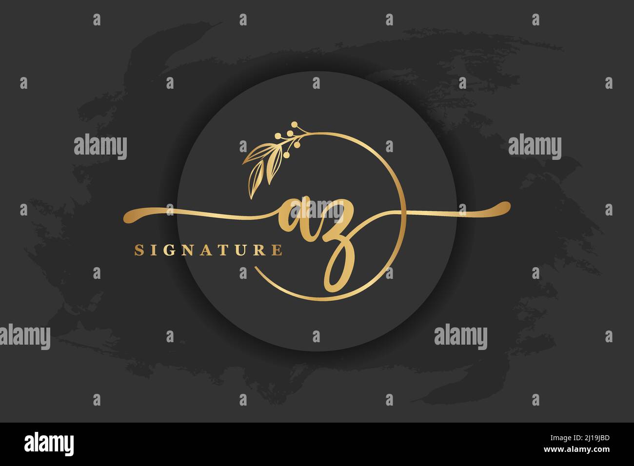 golden signature logo for initial letterLetter az. Handwriting vector ...