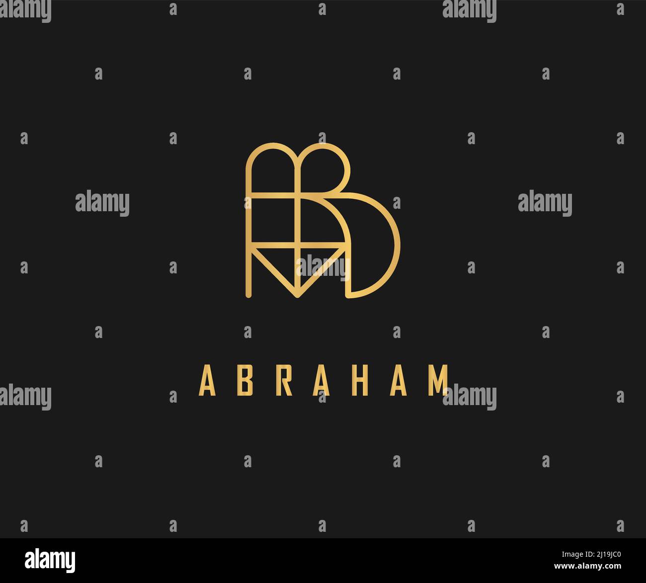 Logo name abraham usable design for private vector image Stock Vector ...
