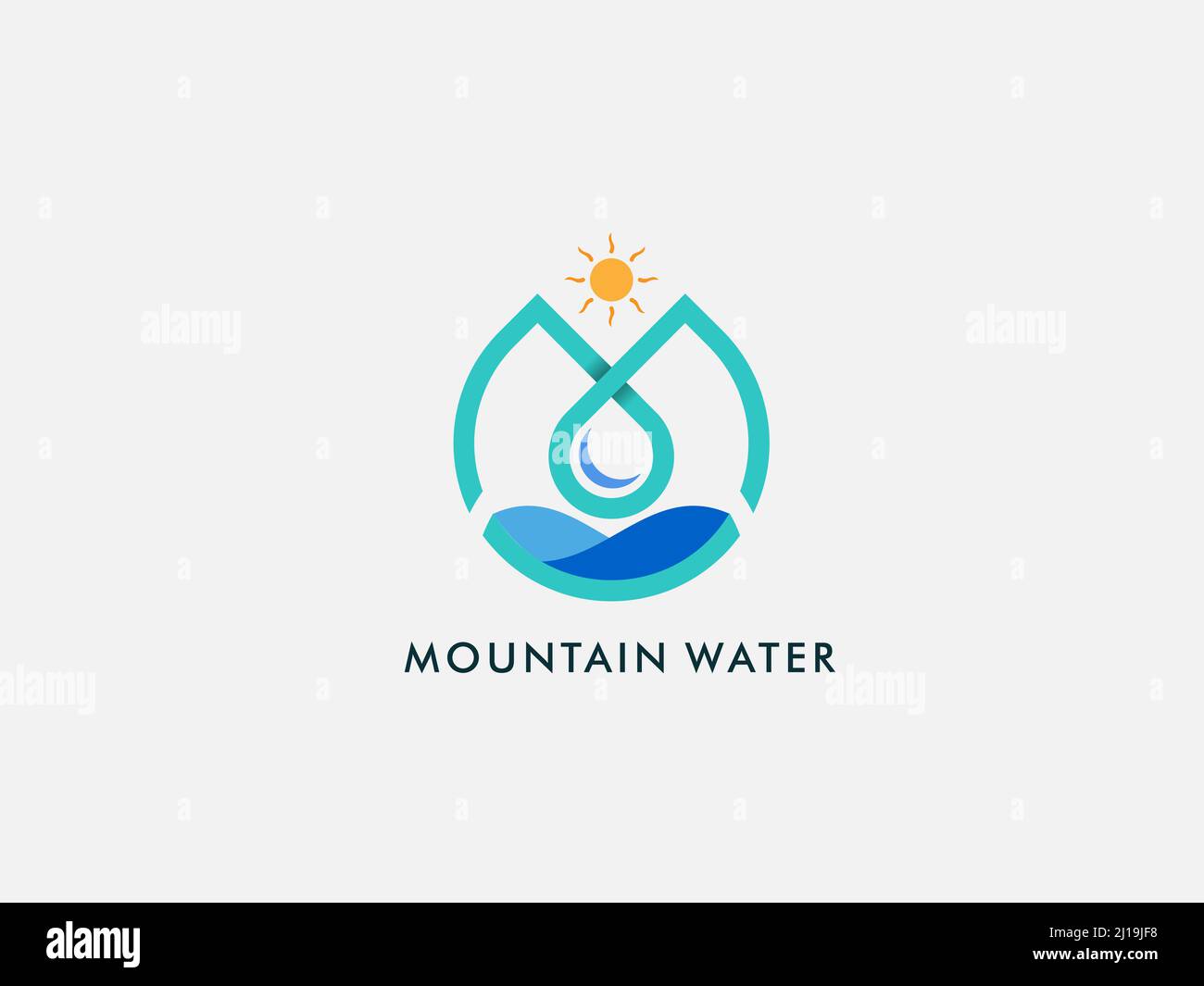 Linear drop loop vector icon logo design template. Minimalistic water ...