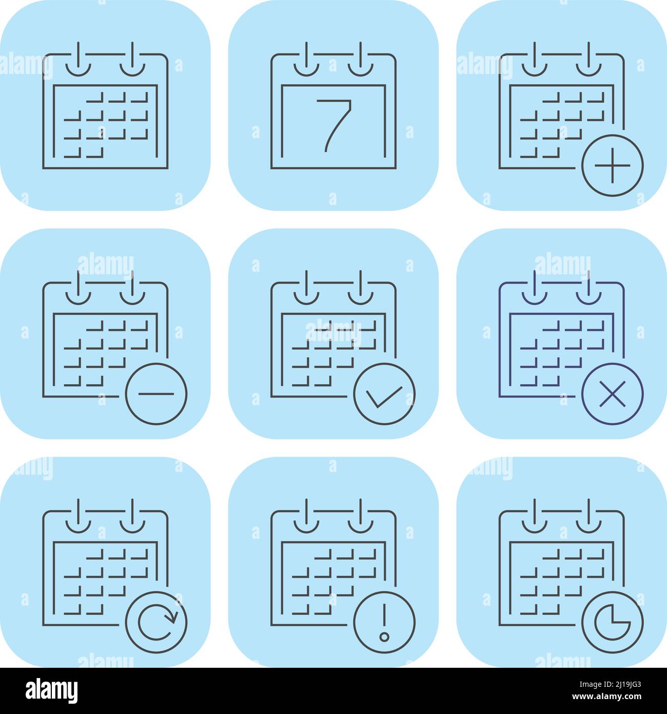 Vector set of different calendar line icons Stock Vector Image & Art ...