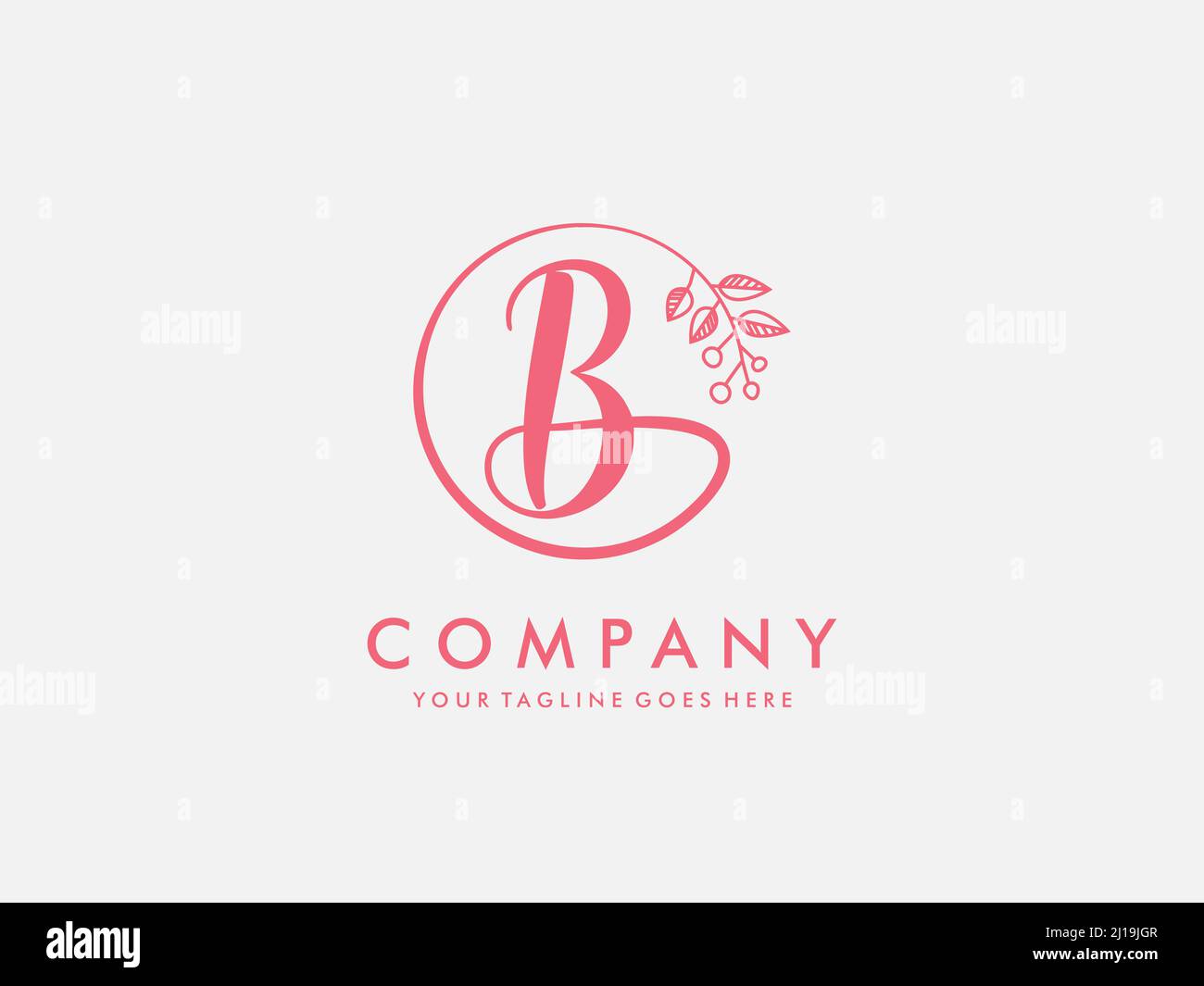 logo branding with initial B Feminine luxury logo design template ...